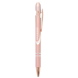 Mineral Alpha Soft Touch Pen with Rose Gold Trim | 4CustomPromo