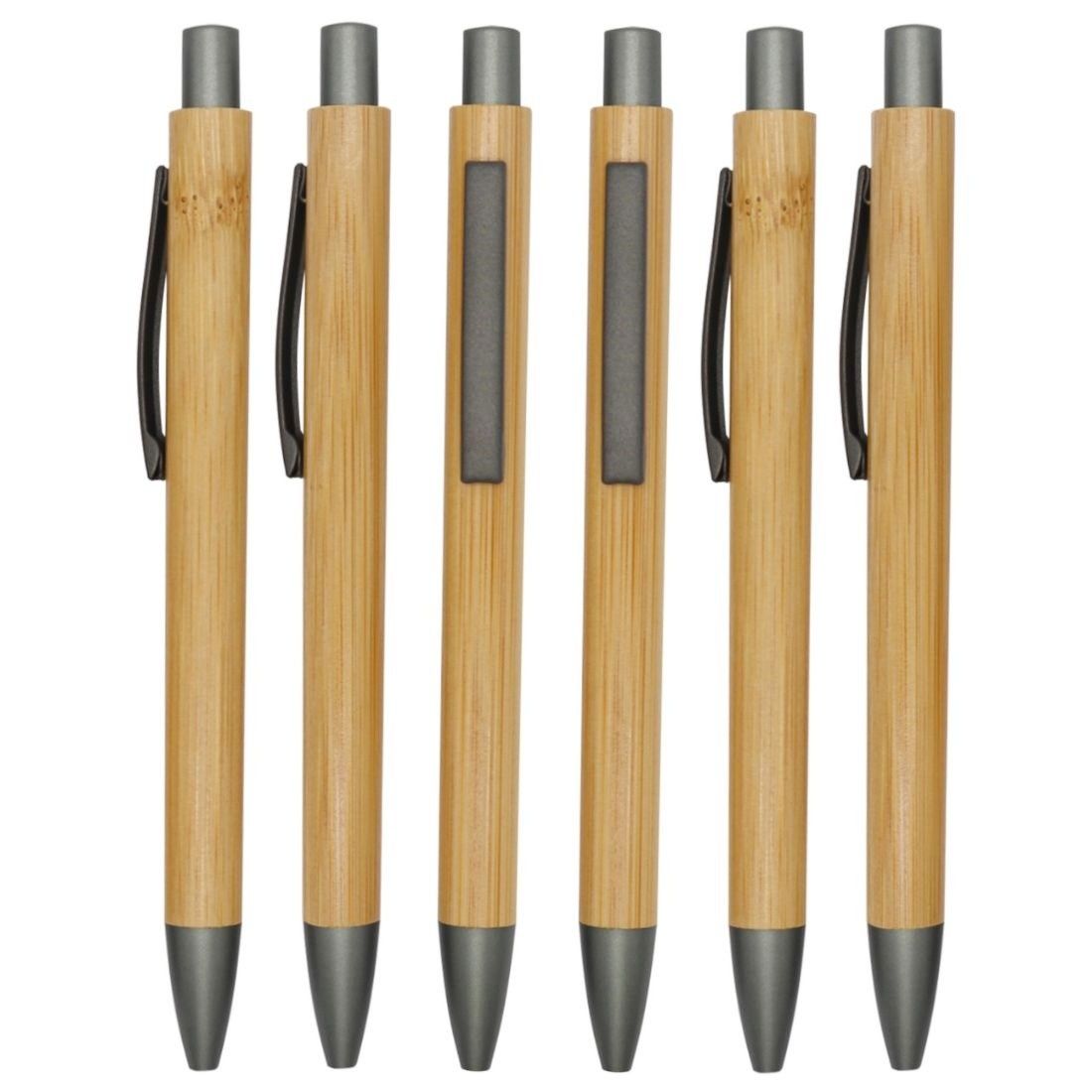 Custom Retractable Bamboo Ballpoint Pen | 4CustomPromo